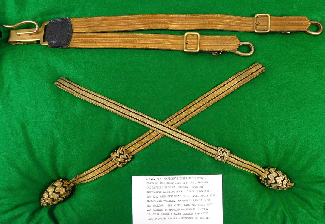 Antique US WW1 Period Sword Hangers Hanger & 2 Portepee Knot Tassel Set ...