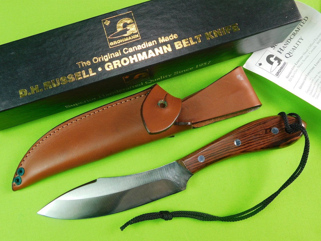 Grohmann DH Russell Canada Belt Hunting Knife W/ Sheath Gift for Hunter ...