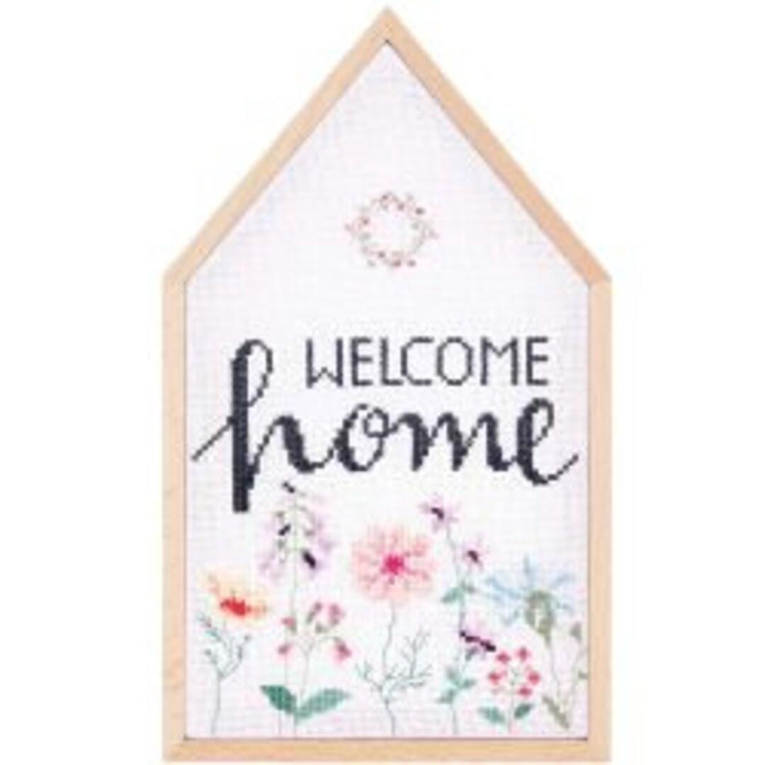 RICO Design Embroidery Kit Welcome Home Counted Cross Stitch Complete ...