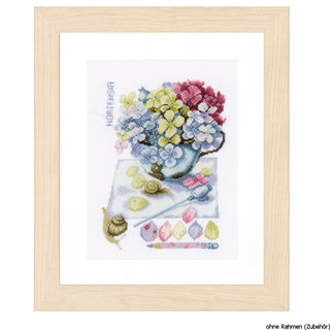 LANARTE Embroidery Pack, Complete Pack Cross Stitch, Hortensia, PN ...