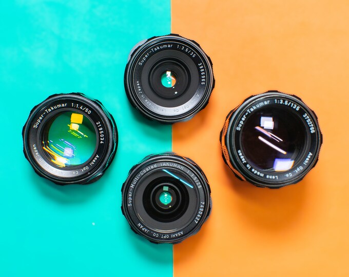 Super Takumar Lens Set - 28mm F3.5, 35mm F3.5, 50mm F1.4, and 135mm F3 ...