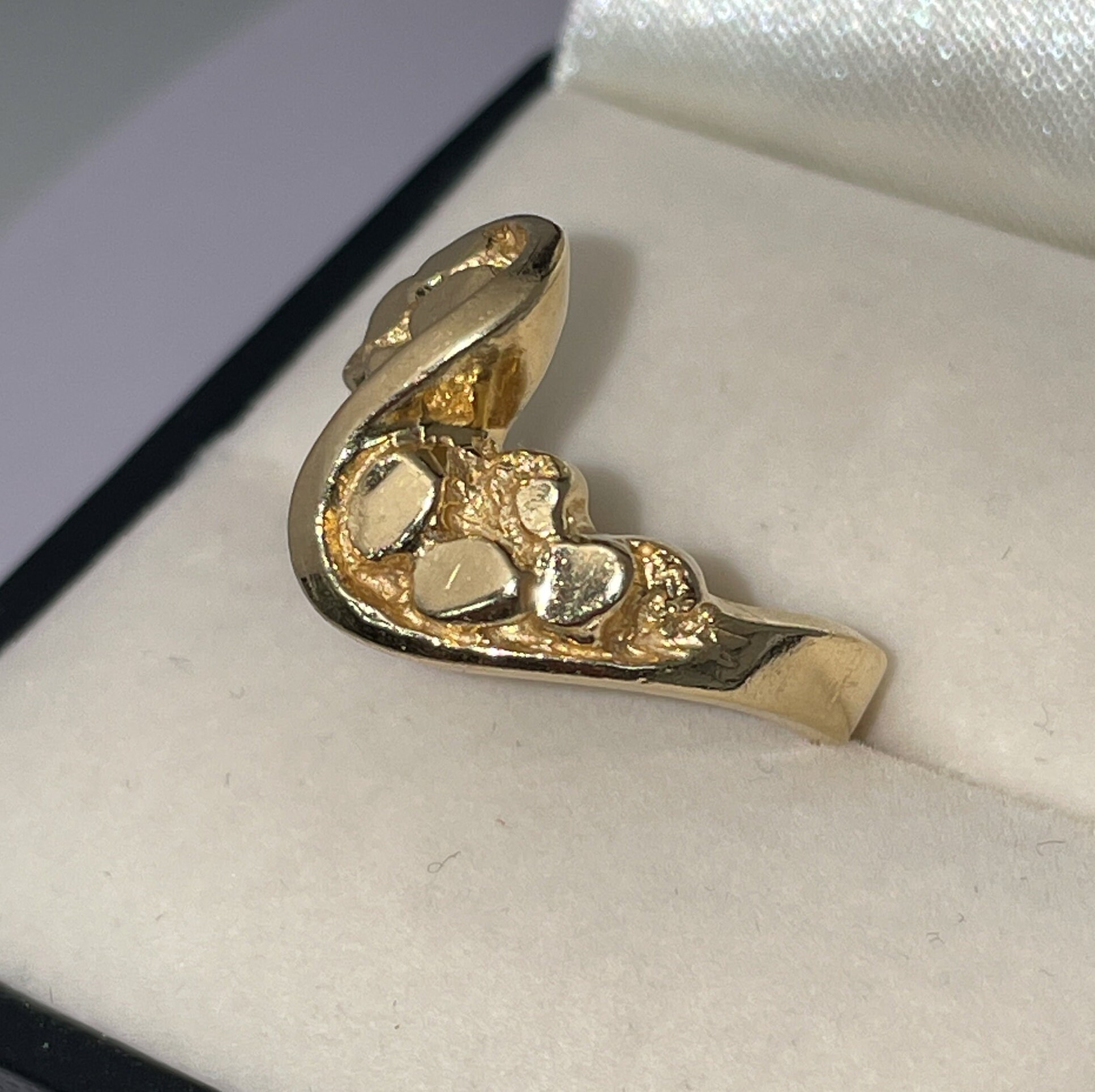 Solid 14K Yellow Gold Custom Nugget Swirl Ring Vintage Estate - Etsy