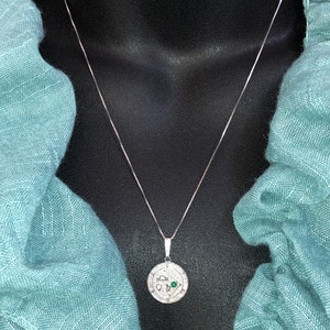 Solid 14K Libra Zodiac White Gold Astrology Talisman Charm Pendant ...