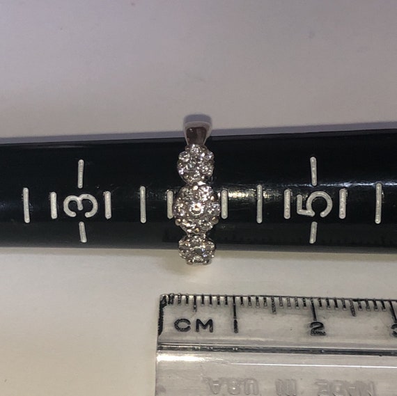 Solid Stamped 14K White Gold Natural Diamond Cluster … - Gem