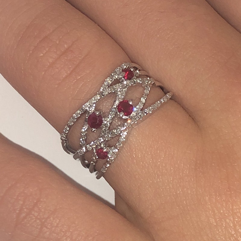 Modern Ruby Ring - Etsy