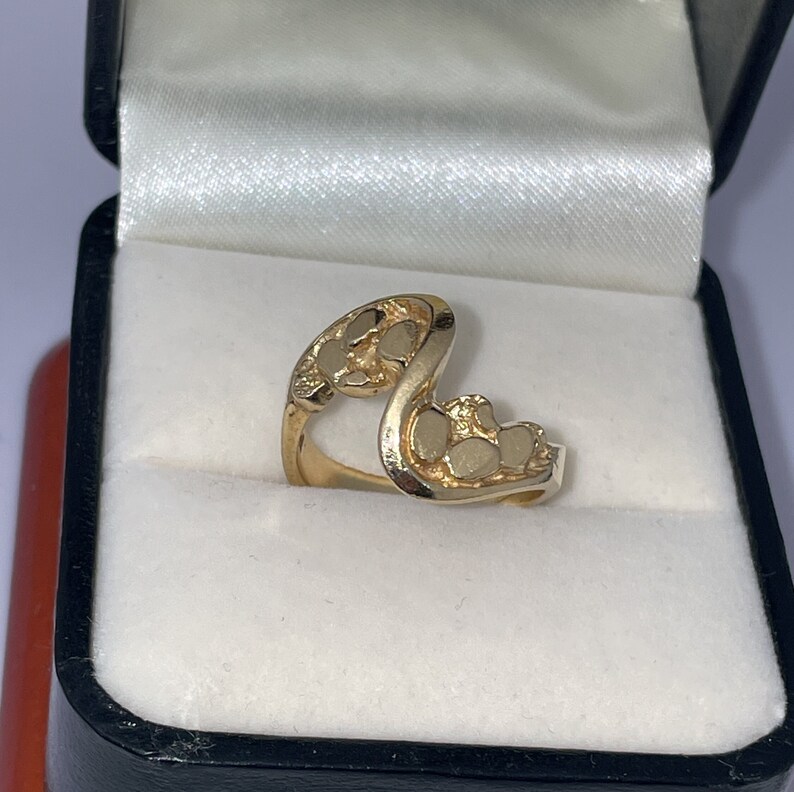Solid 14K Yellow Gold Custom Nugget Swirl Ring Vintage Estate - Etsy
