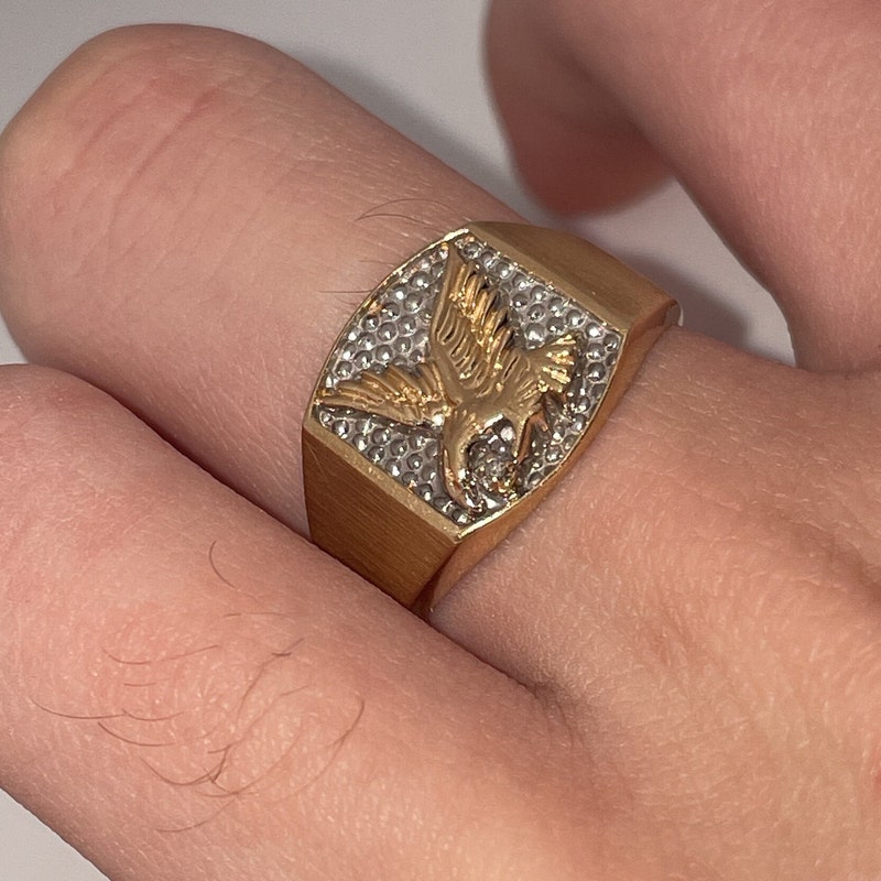 14k Gold Eagle Ring - Etsy