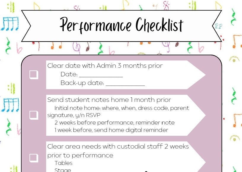 Performance Checklist - Etsy