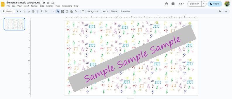 Music Symbol Google Slide Background - Etsy