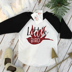 LITTLE BIRD Shirt, First Birthday Shirt, Buffalo Plaid Party, Family ...