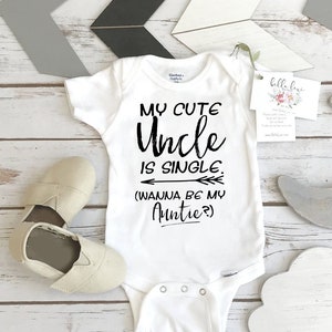 Uncle Onesie®, My Cute Uncle is Single, Newborn Gift, Uncle Gift, Funny ...
