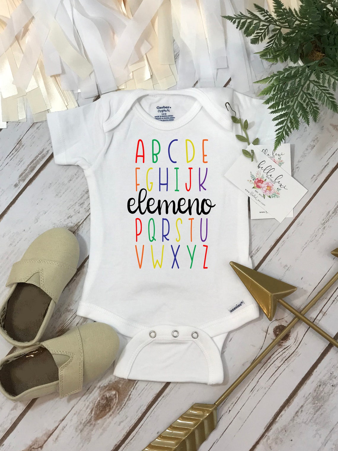 ABC Elemeno Onesie®, Baby Shower Gift, Funny Baby Shirts, Teacher Baby ...