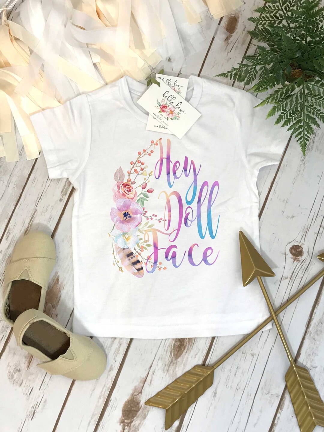 Cute Girl Gift, Hey Doll Face, Baby Shower Gift, Boho Baby Clothes ...