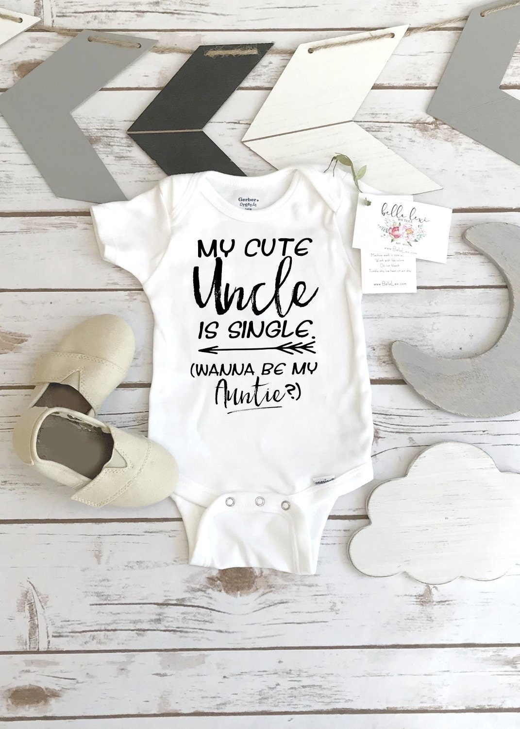 My Cute Uncle is Single Onesie®, Funny Baby Bodysuit - Etsy