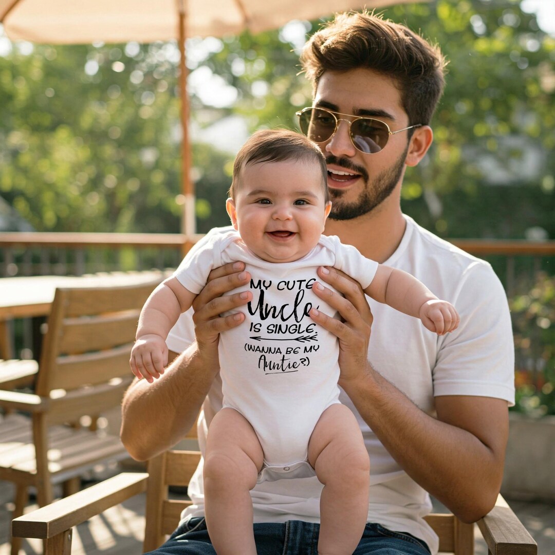 Uncle Onesie®, My Cute Uncle is Single, Newborn Gift, Uncle Gift, Funny ...