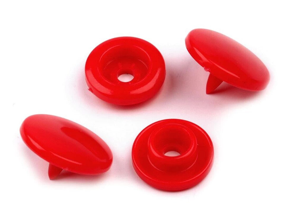 10 Snaps Plastic Snaps Round Red 12 Mm - Etsy