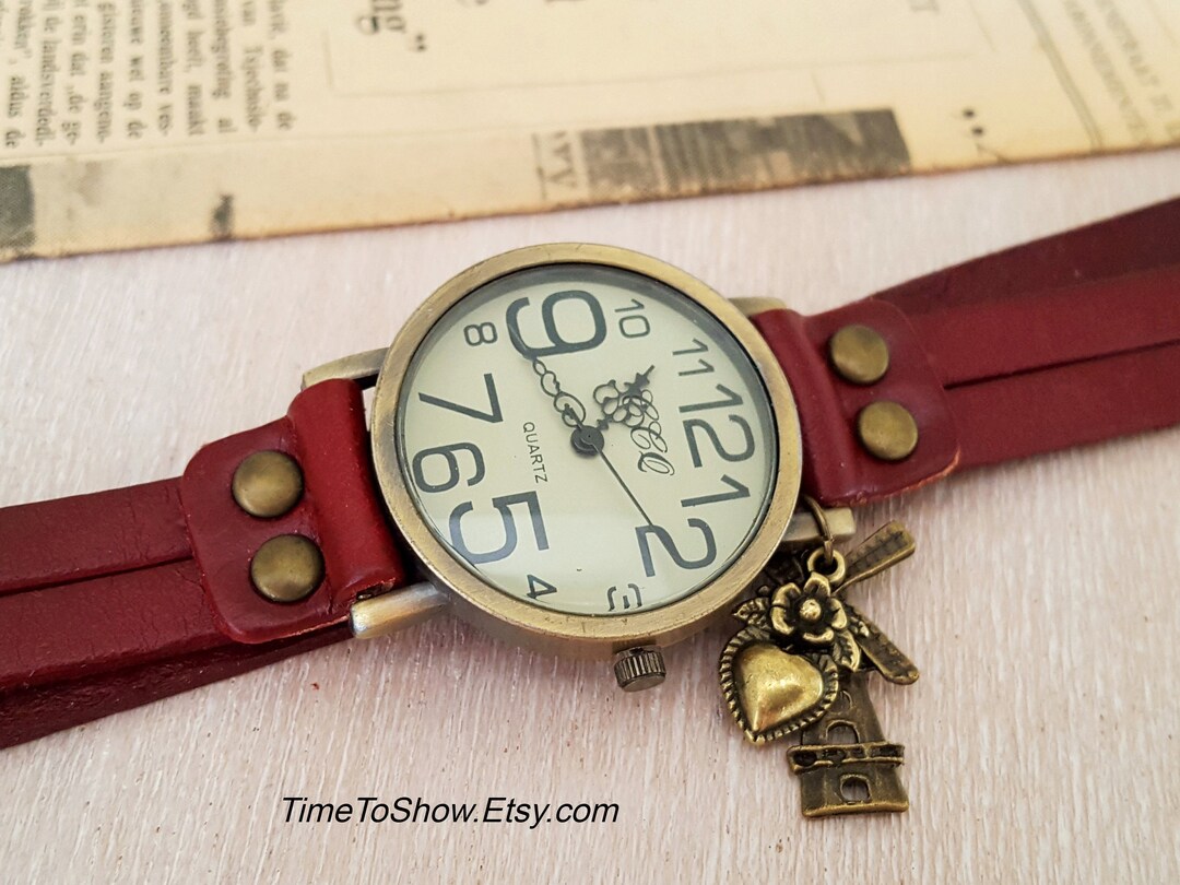 Retro Watch Steampunk Watch Long Leather Band Watch Quartz - Etsy