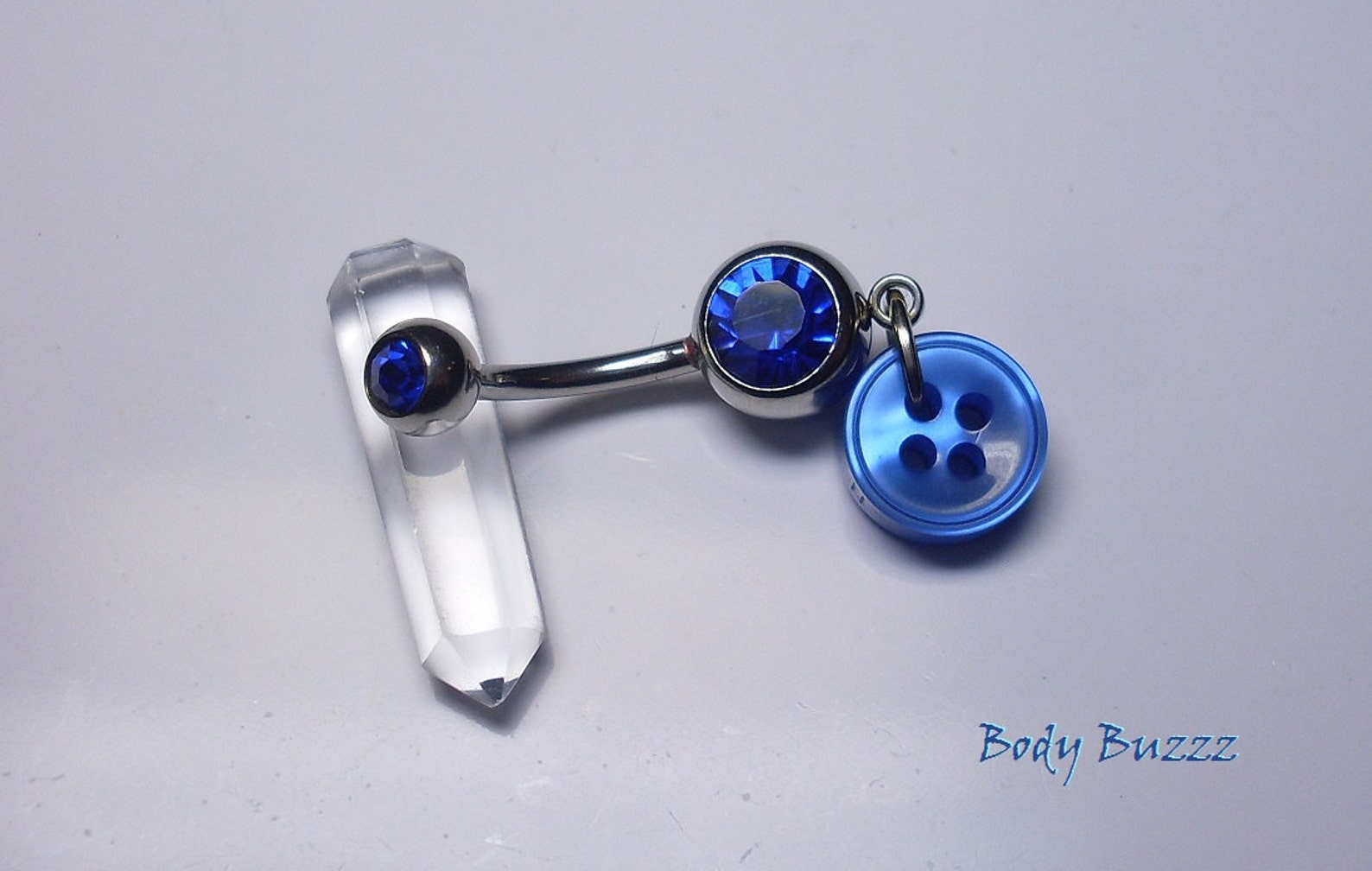 Belly Buttons Super Groovy and Unique Belly Piercing. Dark Blue Button ...