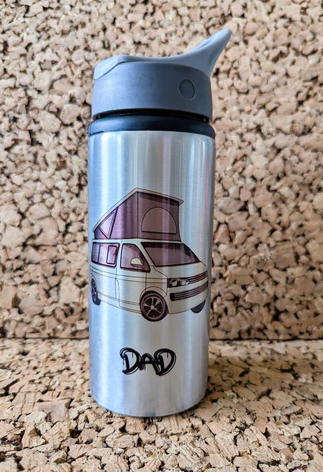 Personalised VW Inspired Camper Van Water Bottle: Stainless Steel or ...