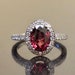 Art Deco Platinum Halo Ruby Diamond Engagement Ring Platinum - Etsy