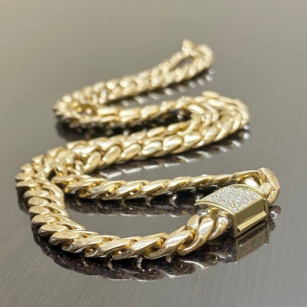 18k Gold Cuban Link Chain - Etsy
