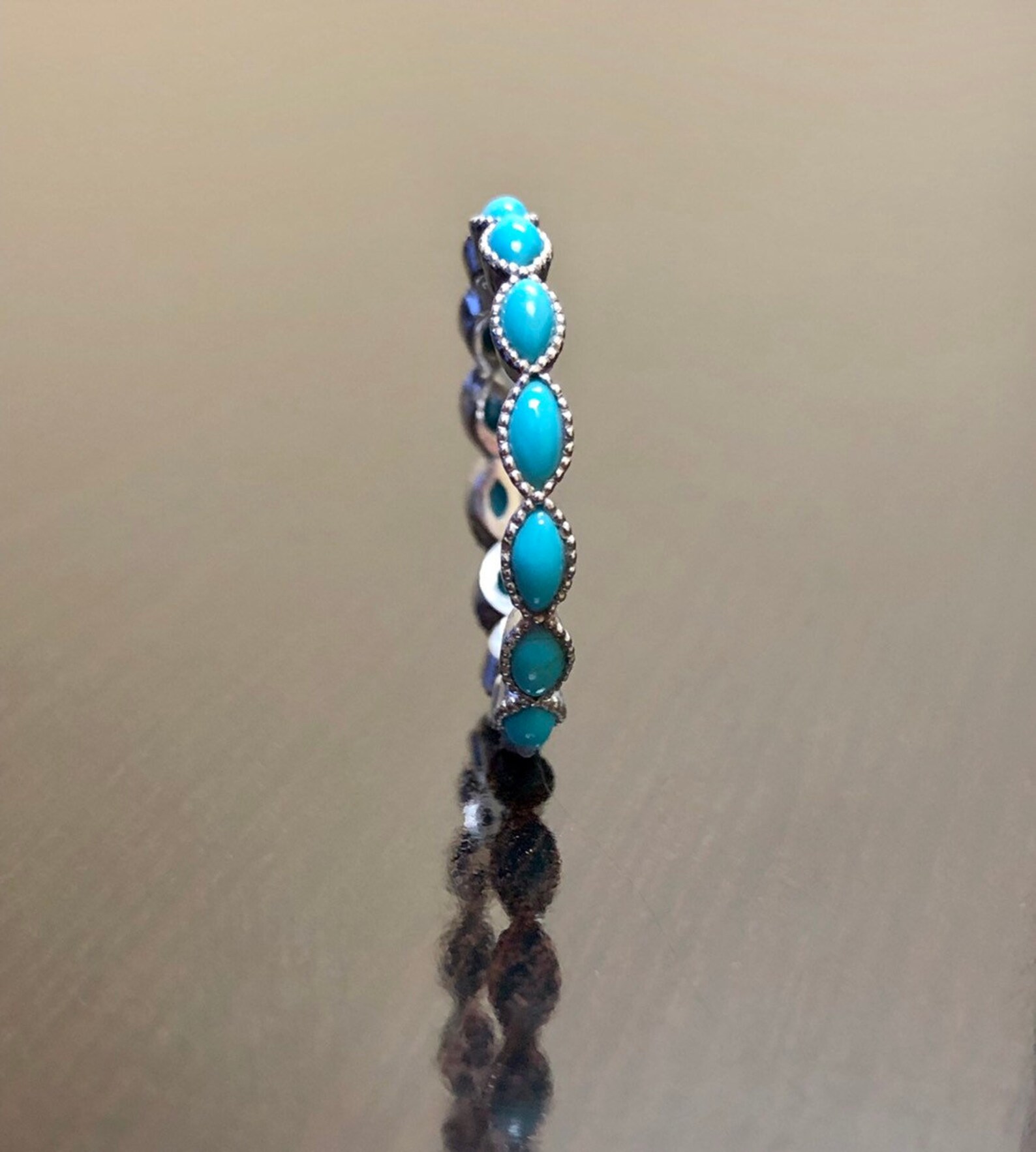 Platinum Eternity Turquoise Engagement Band - Art Deco Platinum ...