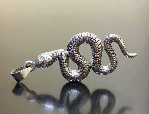 Yellow Diamond Snake Pendant Handmade Snake Diamond Pendant | Etsy
