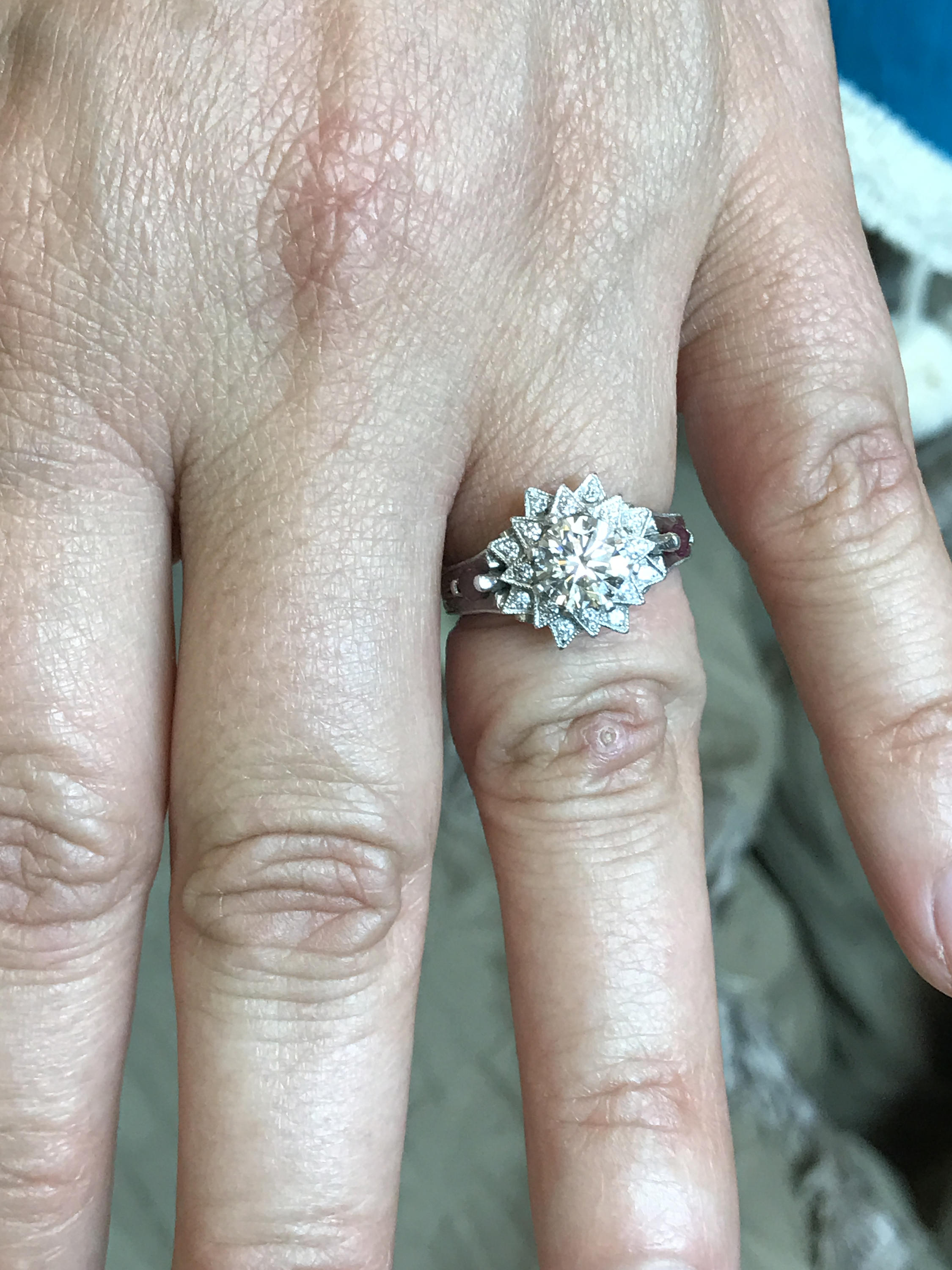 Art Deco Platinum Ruby GIA Diamond Engagement Ring - Platinum Art Deco ...