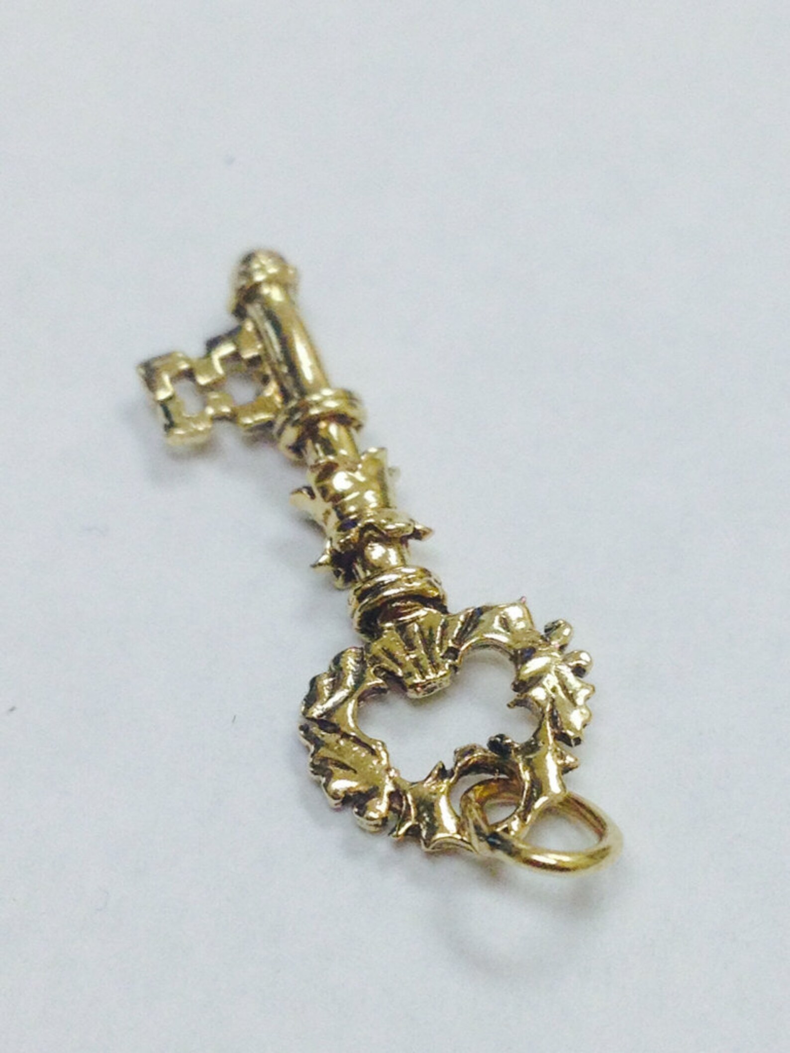 14K Yellow Gold Key Pendant 14K Gold Key Charm 14K Gold - Etsy