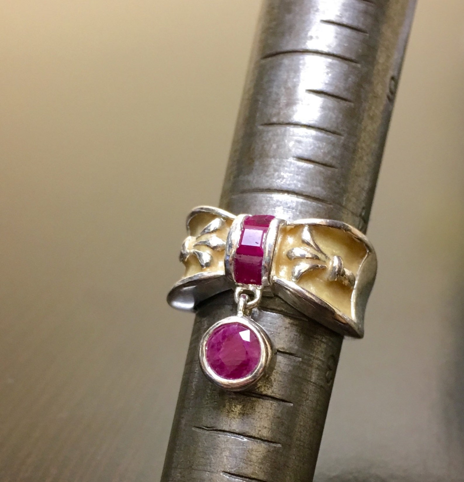 Art Deco Ruby Unique Engagement Ring Ruby Engagement Ring | Etsy