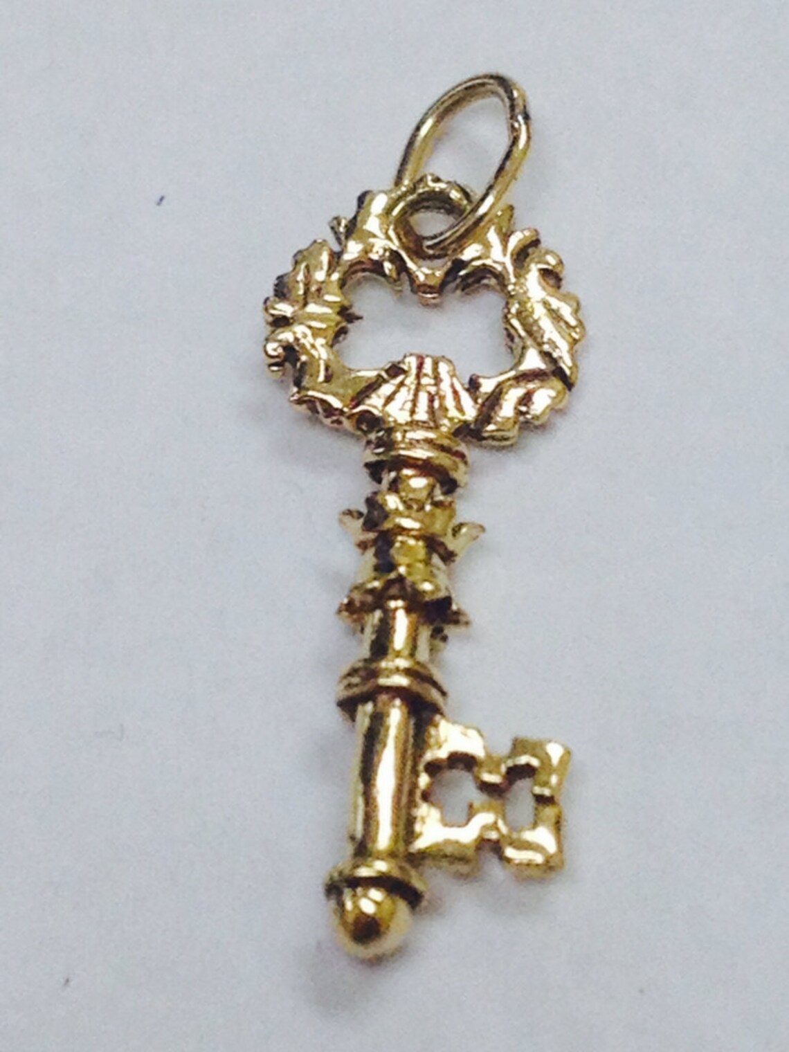 14K Yellow Gold Key Pendant 14K Gold Key Charm 14K Gold - Etsy