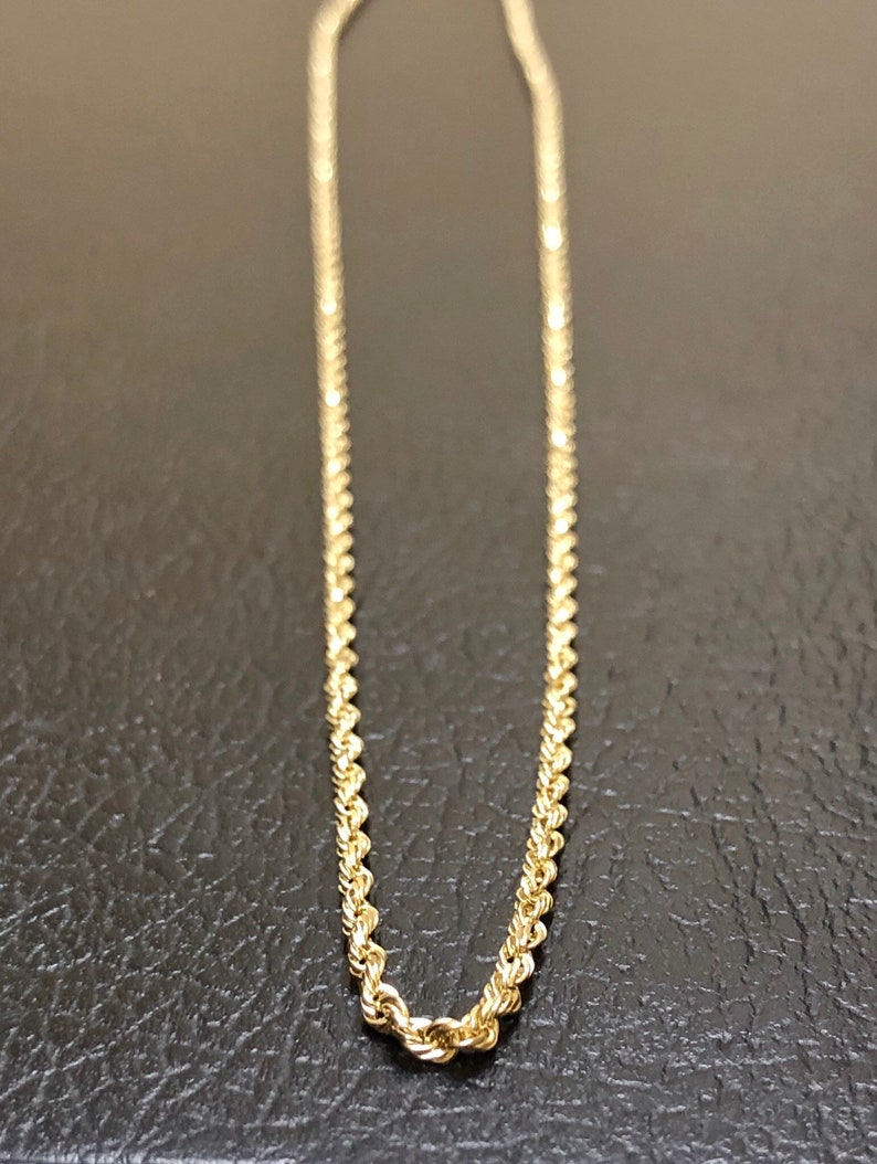 14K Yellow Gold Rope Chain 14K Gold Rope Chain Necklace | Etsy