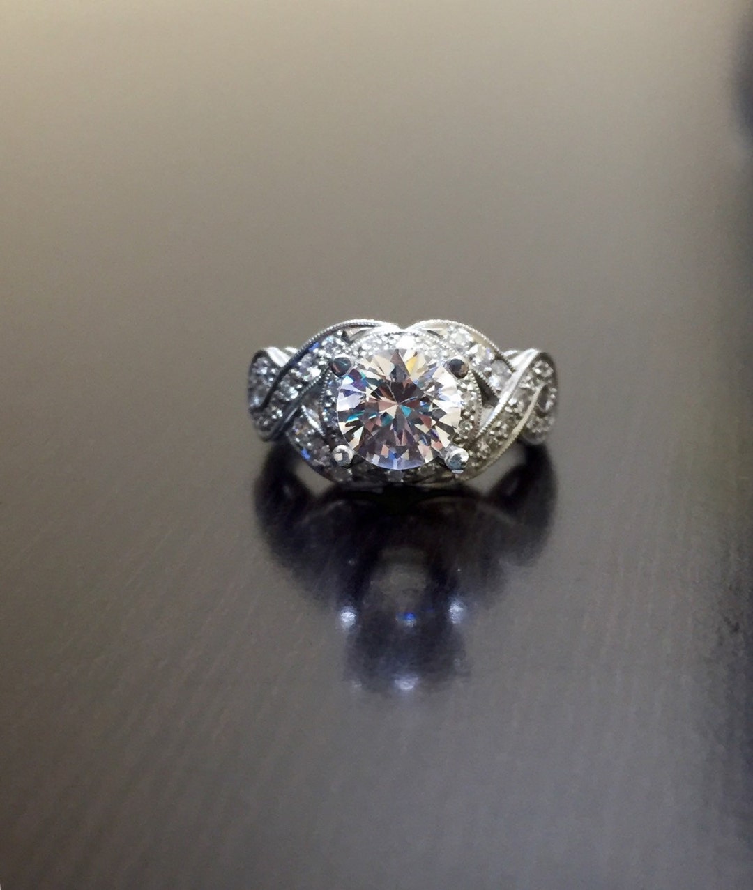 Platinum Art Deco Diamond Engagement Ring - Art Deco Platinum Pave ...