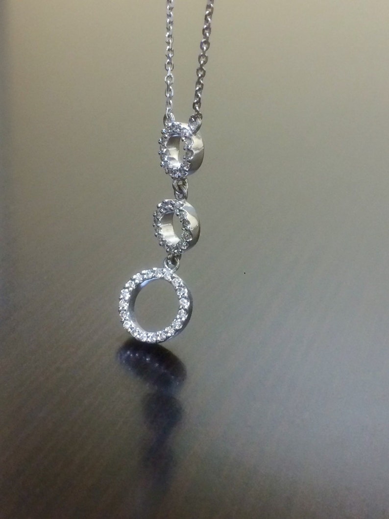 Classic Timeless Triple Loop 14K White Gold Diamond Necklace - Etsy