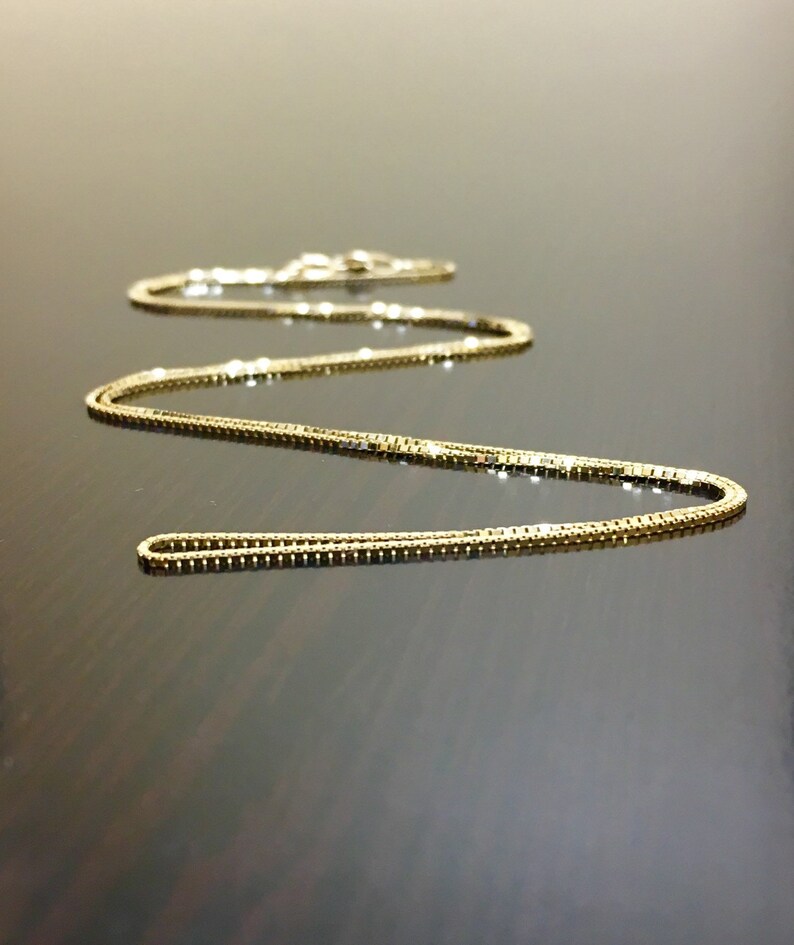 18K Yellow Gold Box Chain Box Chain 18K Gold Necklace 18K - Etsy