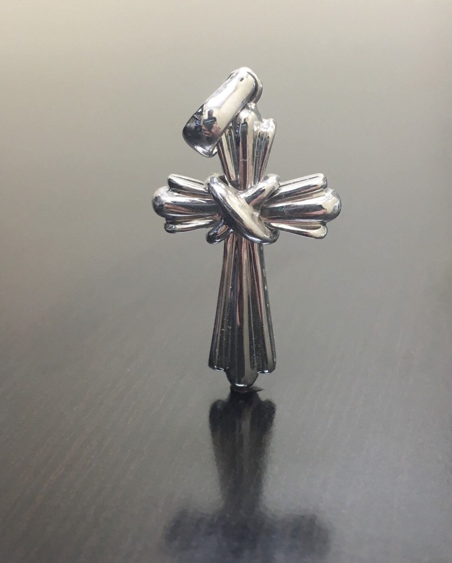 Vintage Style 14K White Gold Cross Pendant - Handmade Art Deco 14K Gold ...