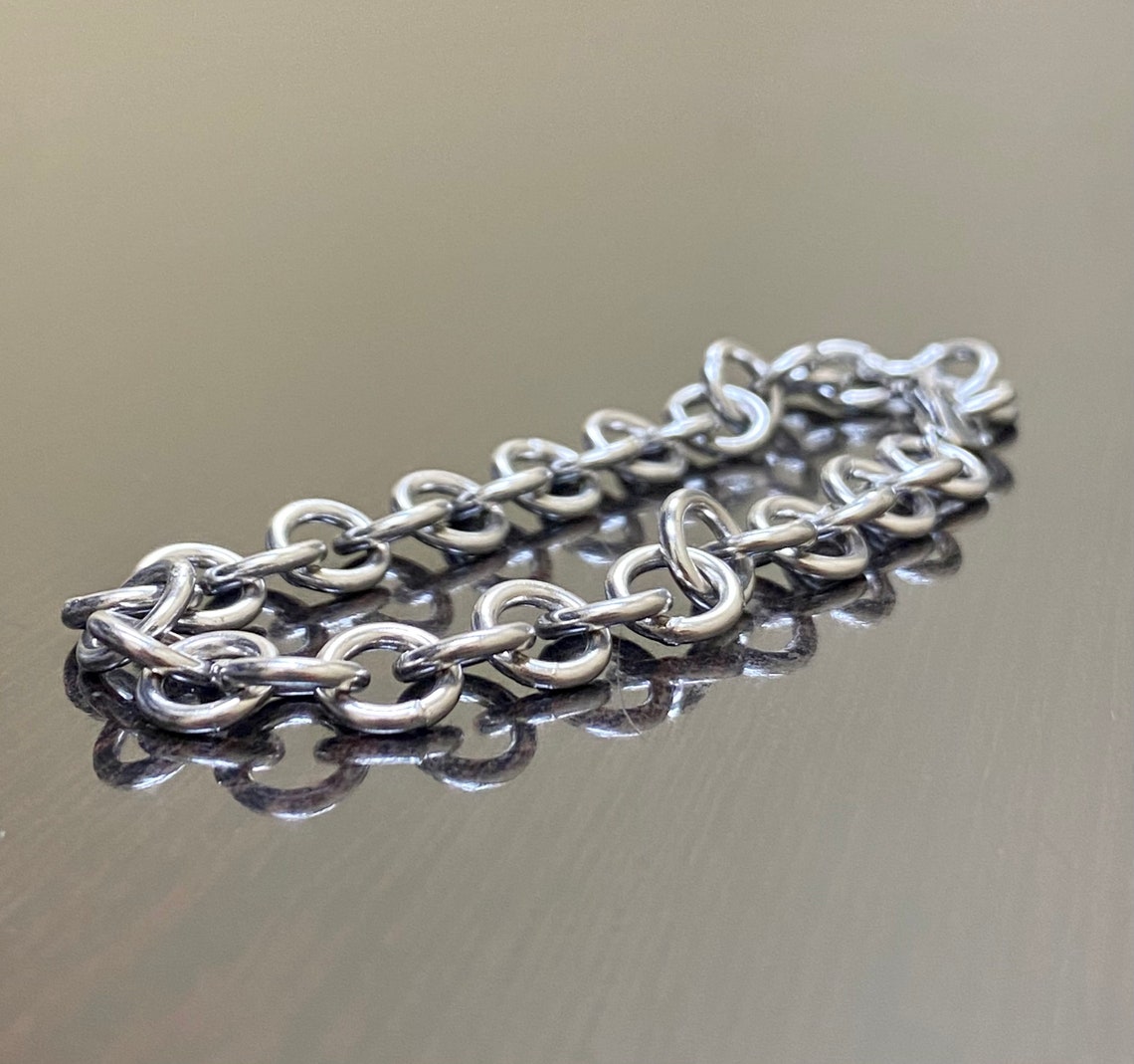 Sterling Silver Bracelet Silver Link Bracelet Silver Charm | Etsy