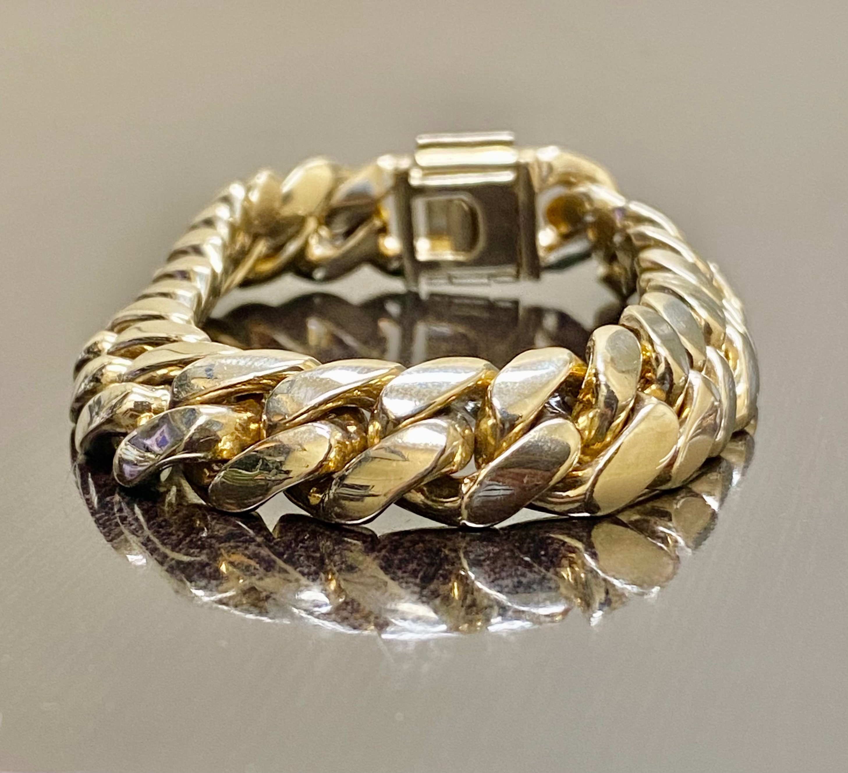 14K Yellow Gold Miami Cuban Link Bracelet Solid Yellow Gold Handmade Cuban Bracelet 14 MM Cuban Link 14K Yellow Gold Bracelet Etsy