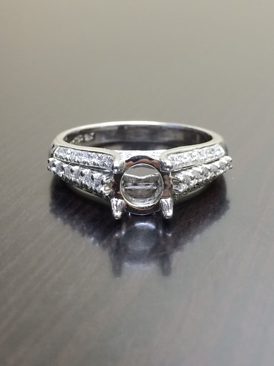 18K White Gold Diamond Engagement Ring - 18K Gold Diamond Wedding Ring ...