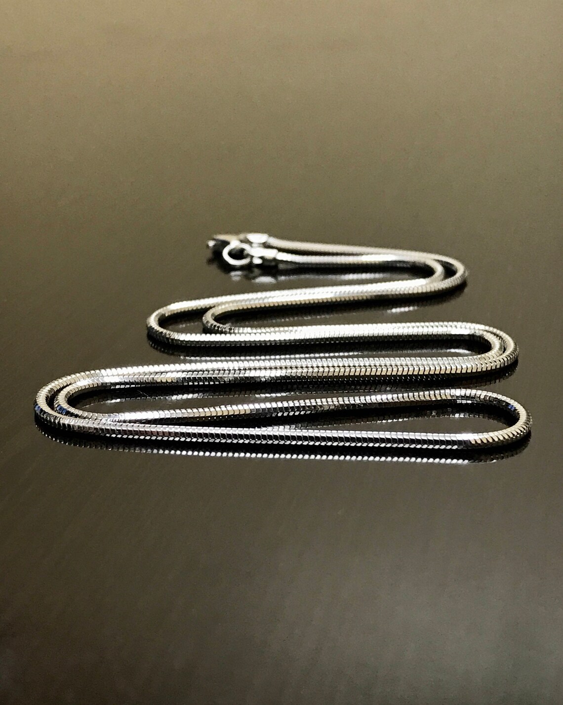 Sterling Silver Snake Chain Snake Silver Necklace Snake | Etsy