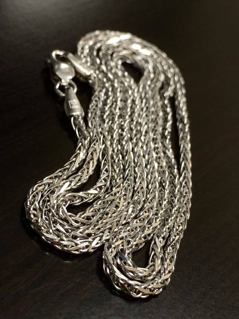 14K White Gold Necklace 14K Gold Chain 14K Gold Rope Chain - Etsy