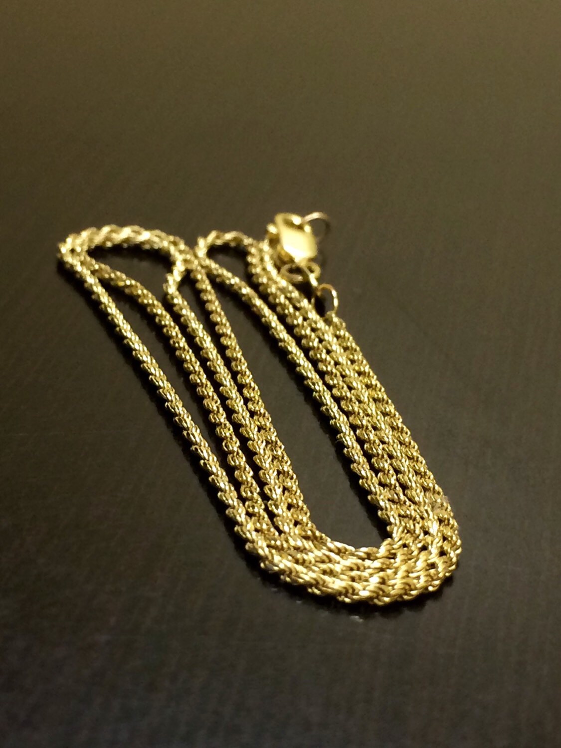 14K Yellow Gold Necklace 14K Gold Rope Chain Rope Chain | Etsy