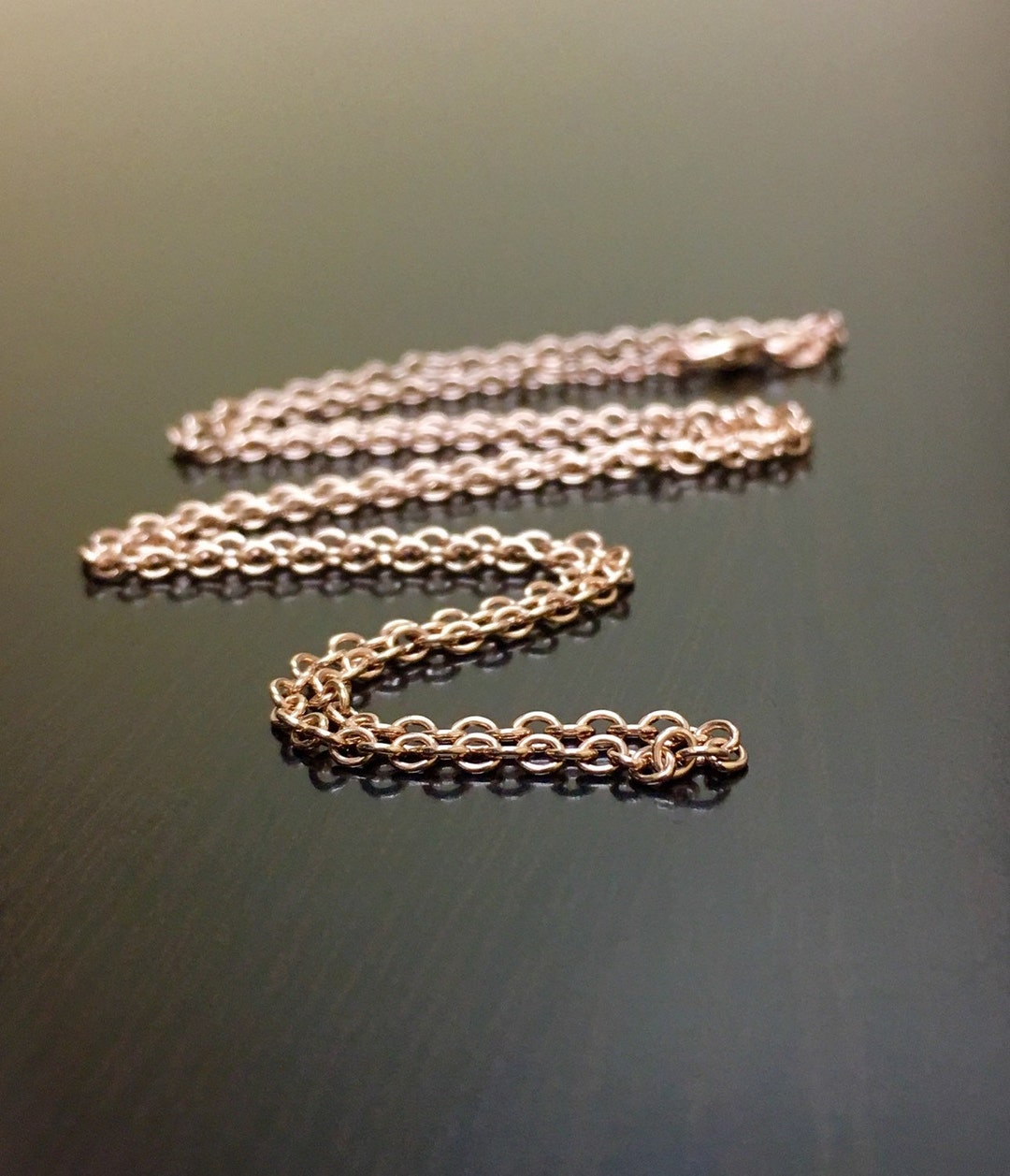 14K Rose Gold Rolo Chain Rose Gold Necklace 14K Rose Gold Chain 14K ...