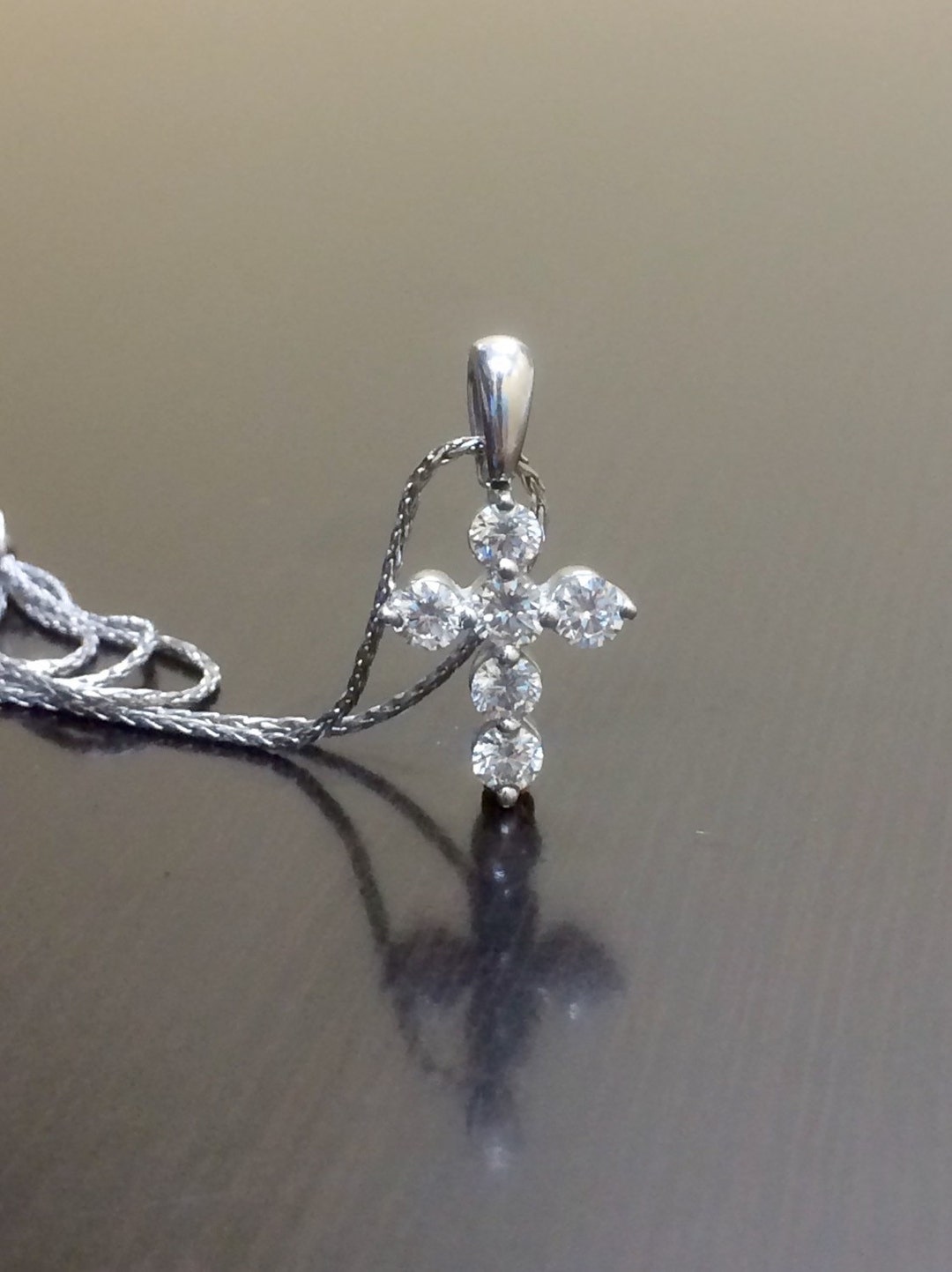 Diamond Cross Cross Necklace Diamond Necklace Diamond Pendant 18K White Gold Cross 18K Gold Cross Pendant Art Deco Gold Cross Etsy