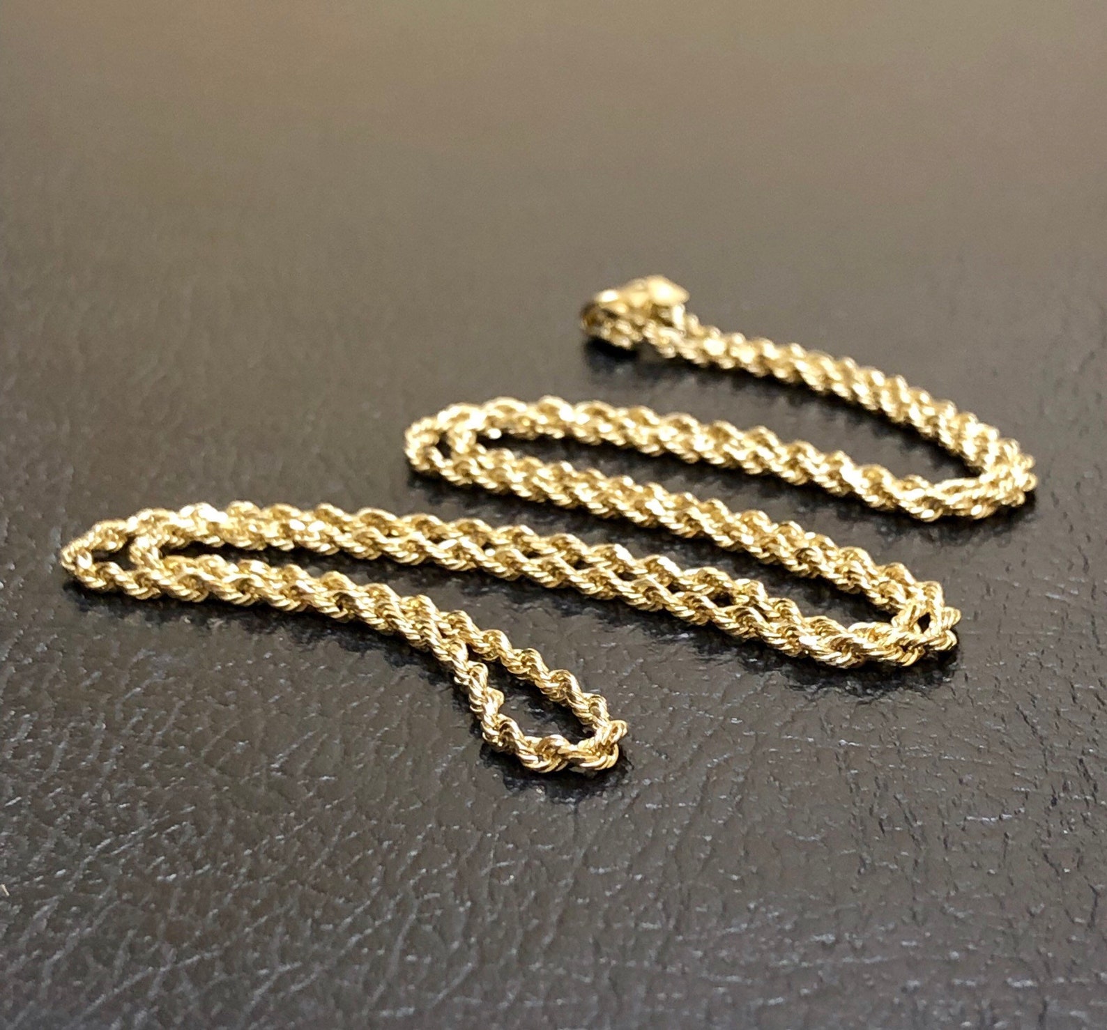 14K Yellow Gold Rope Chain 14K Gold Rope Chain Necklace - Etsy
