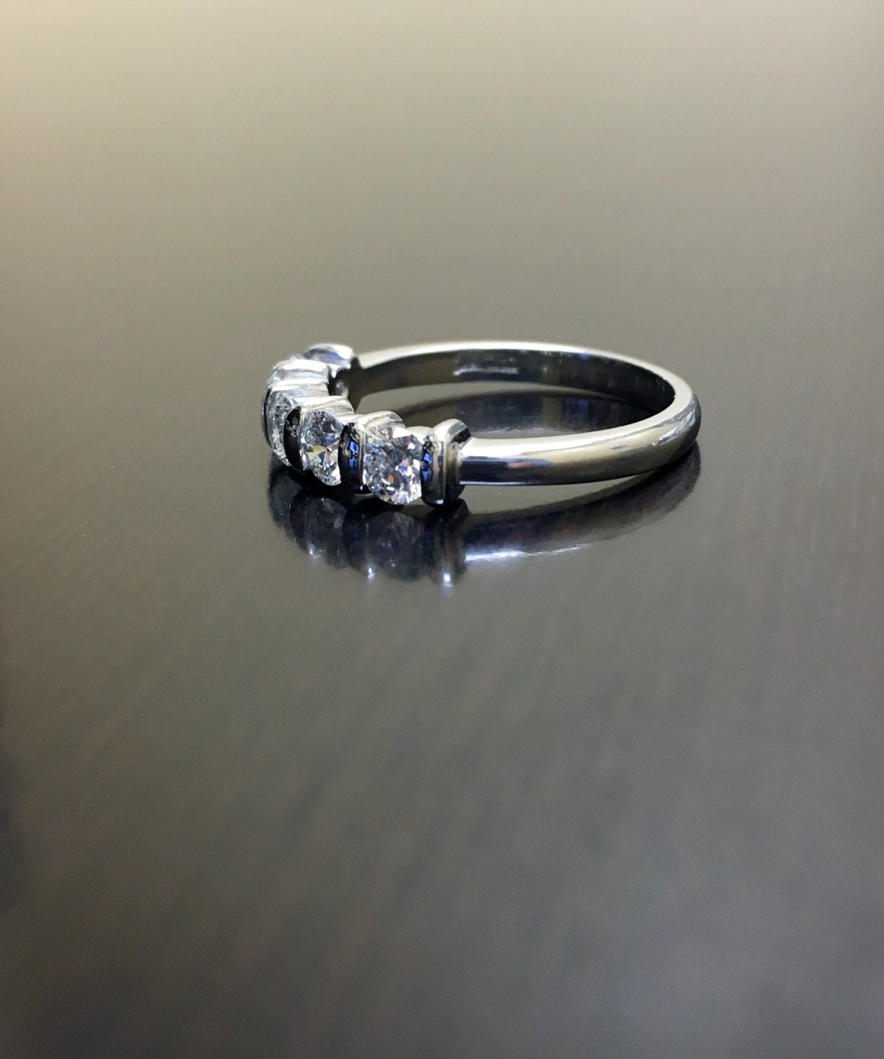 Platinum Diamond Engagement Band Platinum Diamond Wedding | Etsy