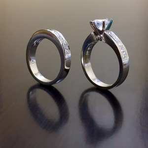 18K White Gold Diamond Engagement Ring Bridal Set - 18K Gold Diamond ...