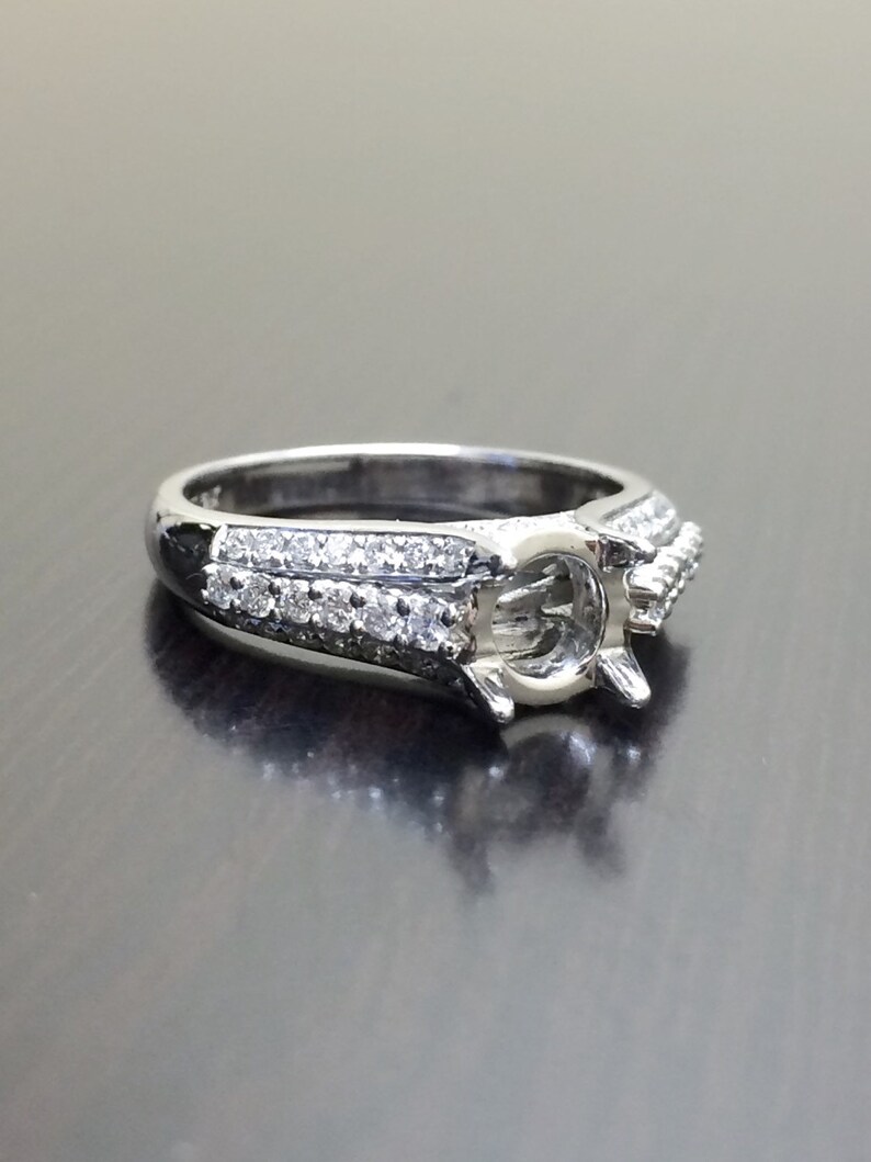 18K White Gold Diamond Engagement Ring 18K Gold Diamond - Etsy