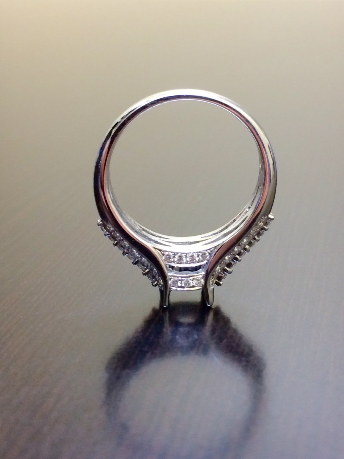 18K White Gold Diamond Engagement Ring 18K Gold Diamond - Etsy