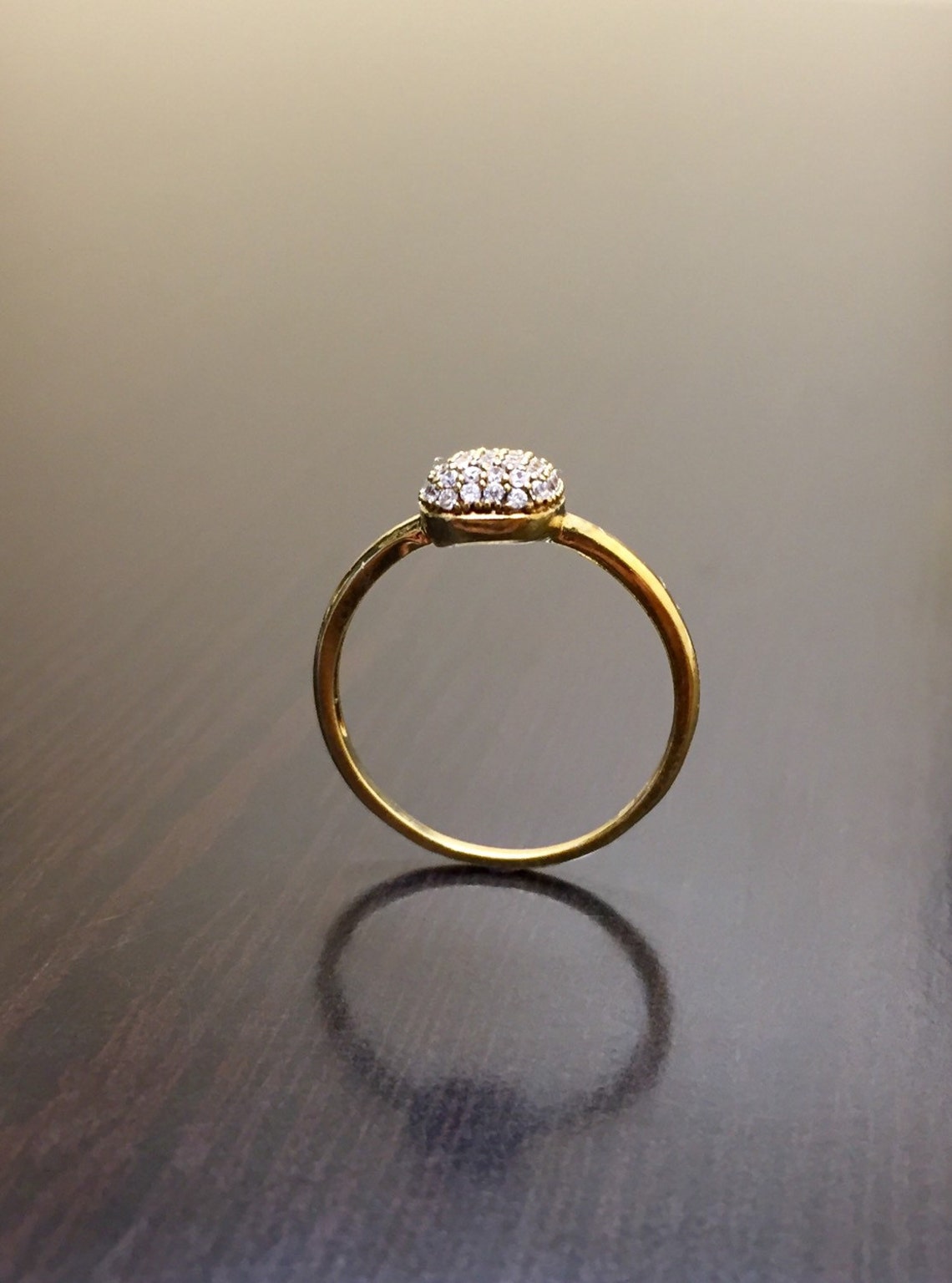 18K Yellow Gold Diamond Engagement Ring 18K Gold Diamond - Etsy